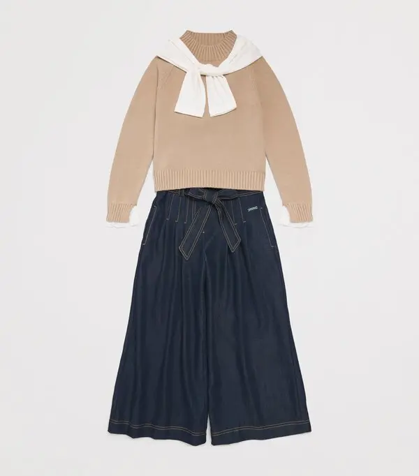 Monnalisa Draped Rose Long-sleeve T-shirt