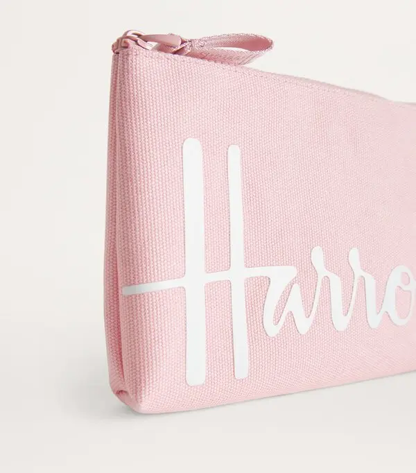 Harrods Small Cotton Logo Pouch
