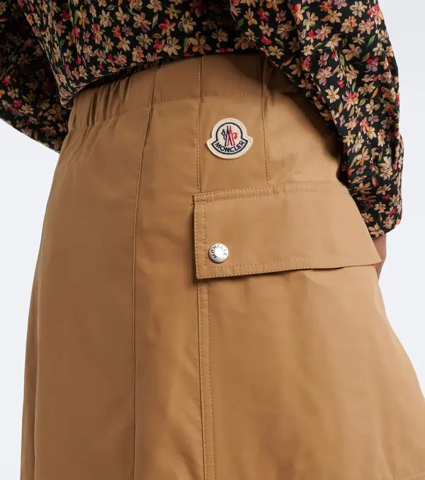Moncler Pleated Cotton-blend Midi Skirt