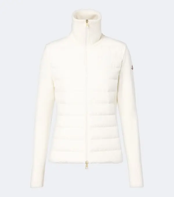 Moncler Down-paneled Virgin Wool Cardigan