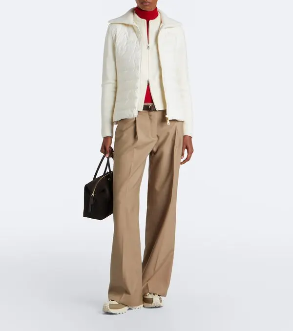 Moncler Down-paneled Virgin Wool Cardigan