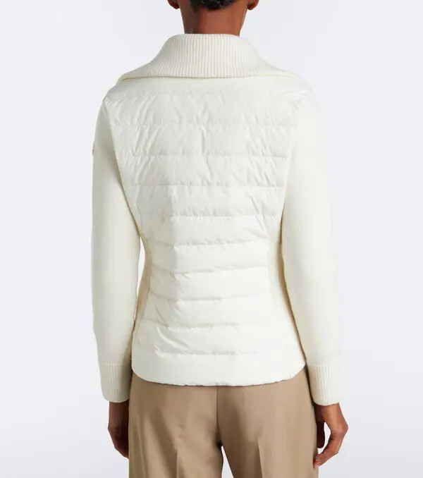 Moncler Down-paneled Virgin Wool Cardigan