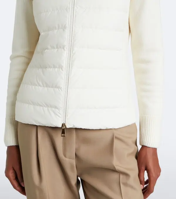 Moncler Down-paneled Virgin Wool Cardigan