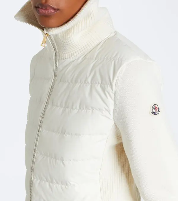 Moncler Down-paneled Virgin Wool Cardigan