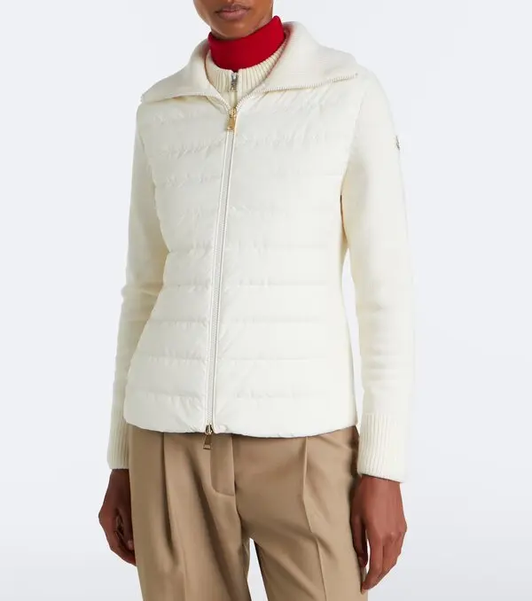 Moncler Down-paneled Virgin Wool Cardigan