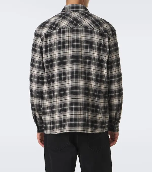 Moncler Checked Cotton Flannel Zip-up Shirt