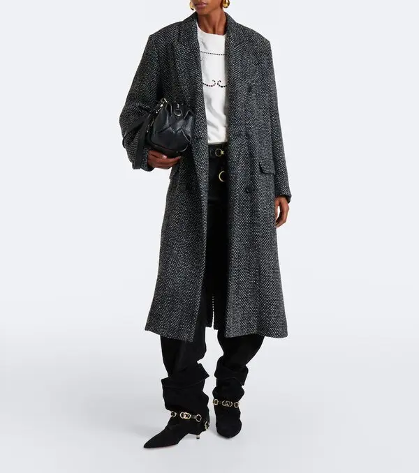 MARANT ETOILE Pilda Herringbone Double-breasted Coat