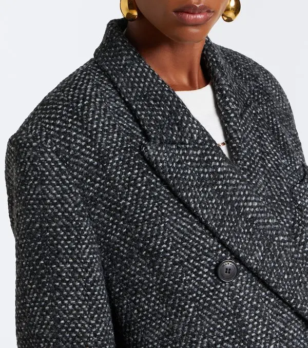 MARANT ETOILE Pilda Herringbone Double-breasted Coat