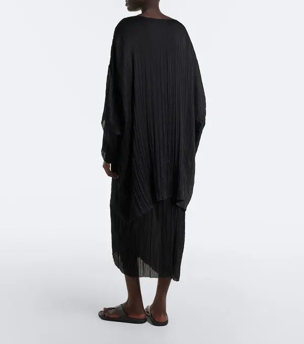 THE ROW Catena Oversized Pleated Silk Blouse