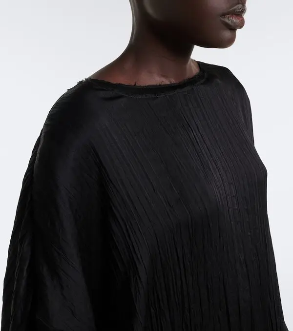 THE ROW Catena Oversized Pleated Silk Blouse