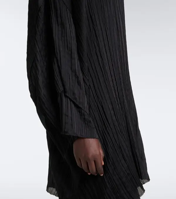THE ROW Catena Oversized Pleated Silk Blouse