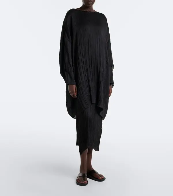 THE ROW Catena Oversized Pleated Silk Blouse