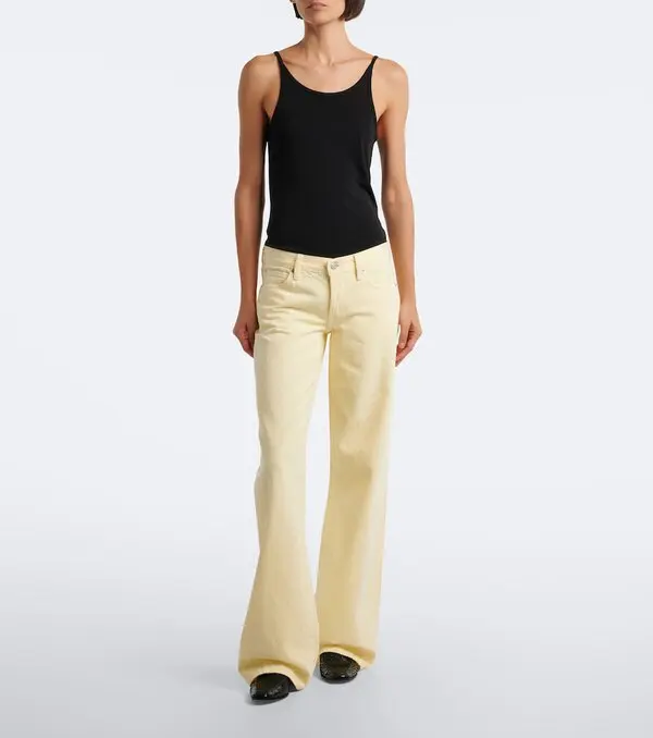 FRAME Gray Wide-leg Jeans