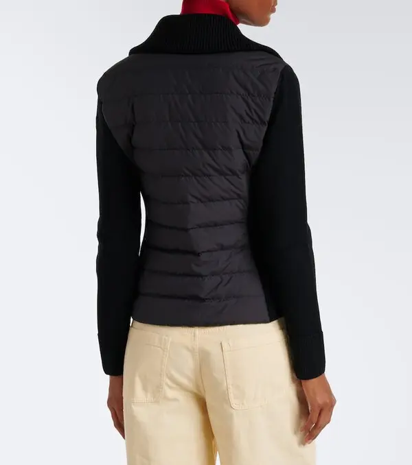 Moncler Down-paneled Virgin Wool Cardigan