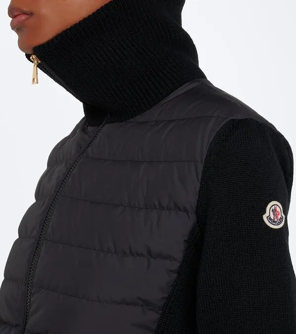 Moncler Down-paneled Virgin Wool Cardigan