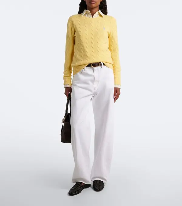 Polo Ralph Lauren Cable-knit Wool And Cashmere Sweater - Yellow