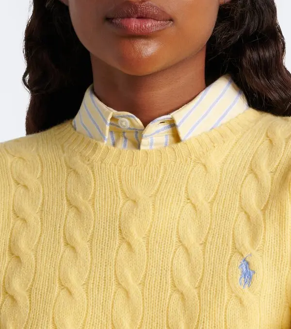 Polo Ralph Lauren Cable-knit Wool And Cashmere Sweater - Yellow