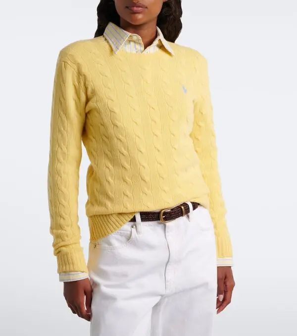 Polo Ralph Lauren Cable-knit Wool And Cashmere Sweater - Yellow