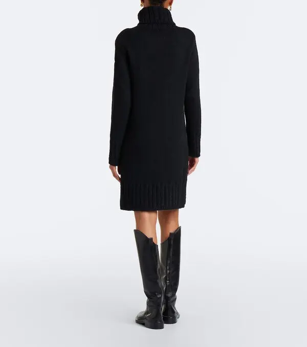 Moncler Turtleneck Alpaca And Wool-blend Minidress