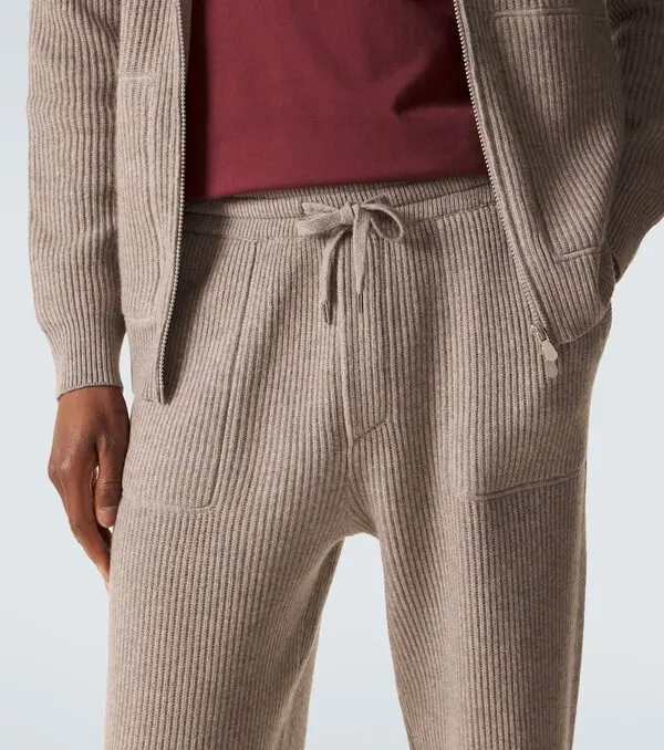 Brunello Cucinelli Ribbed-knit Cashmere Sweatpants