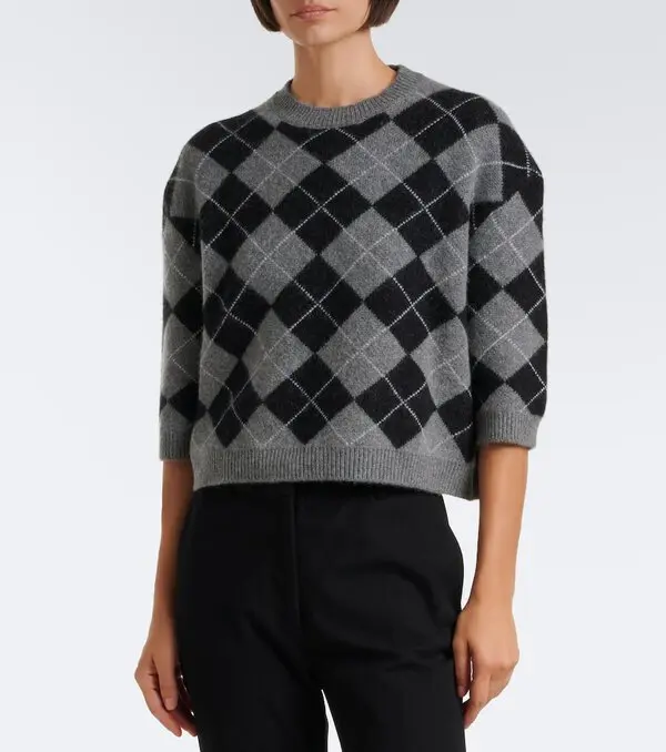 Arch4 Karlie Argyle Cashmere Sweater