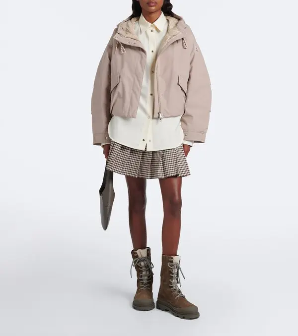 Moncler Shearling-trimmed Suede Lace-up Boots