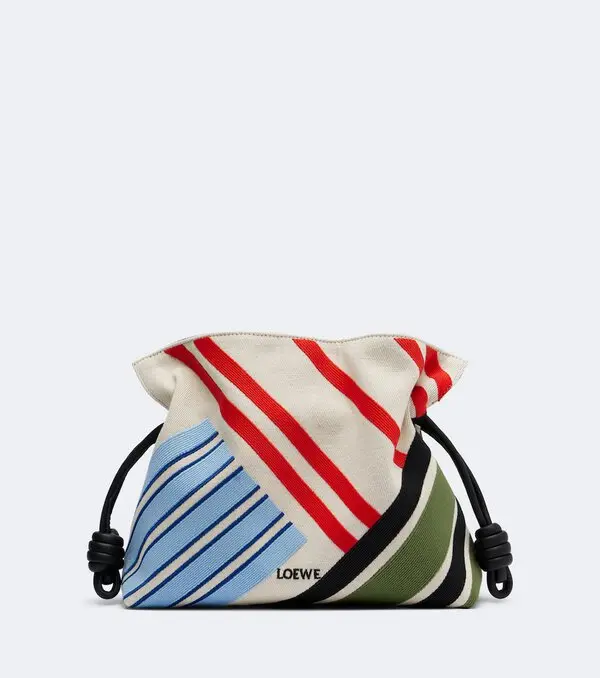 Loewe Flamenco Medium Embroidered Canvas Clutch - Multicoloured