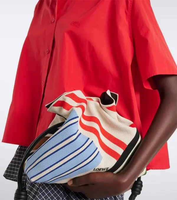 Loewe Flamenco Medium Embroidered Canvas Clutch - Multicoloured