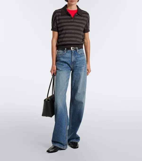 Arch4 Darya Striped Cashmere Polo Shirt