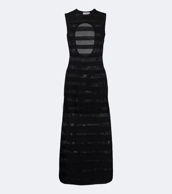 ERES Reguliere Striped Cotton-blend Midi Dress - Black