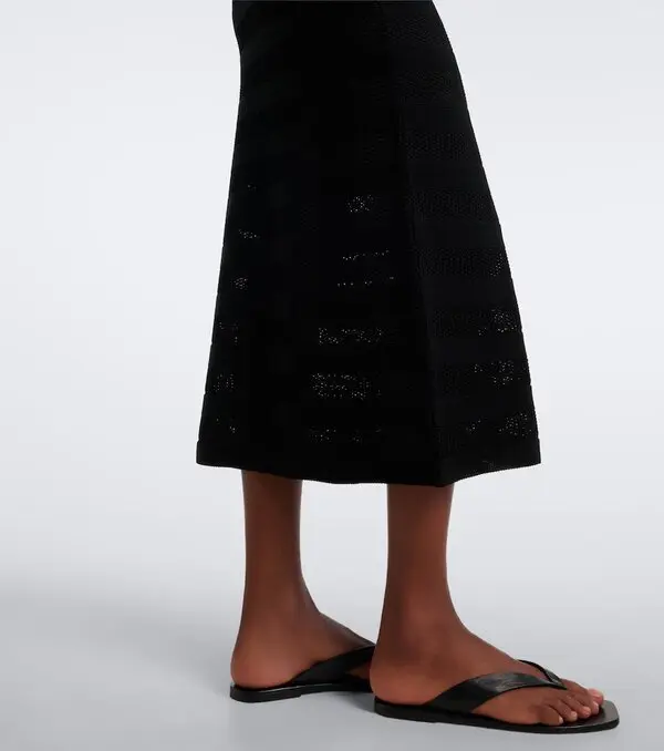 ERES Reguliere Striped Cotton-blend Midi Dress