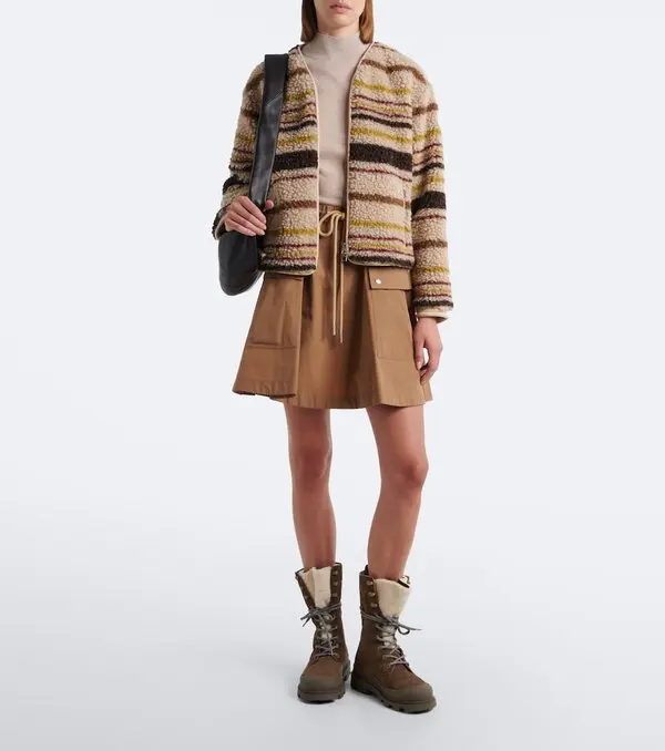 Moncler Striped Wool-blend Teddy Jacket