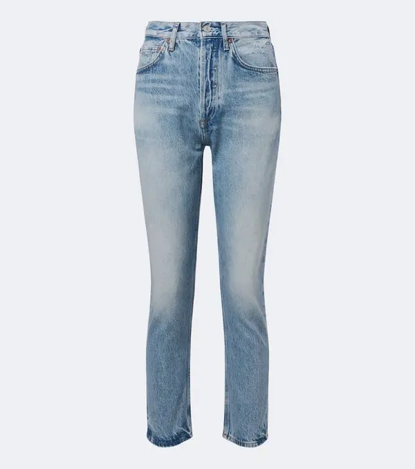 AGOLDE Riley Cropped Straight Jeans - Blue