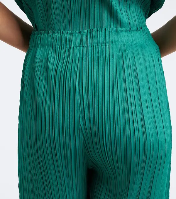 Issey Miyake Monthly Colors: July Pleated Wide-leg Trousers - Green