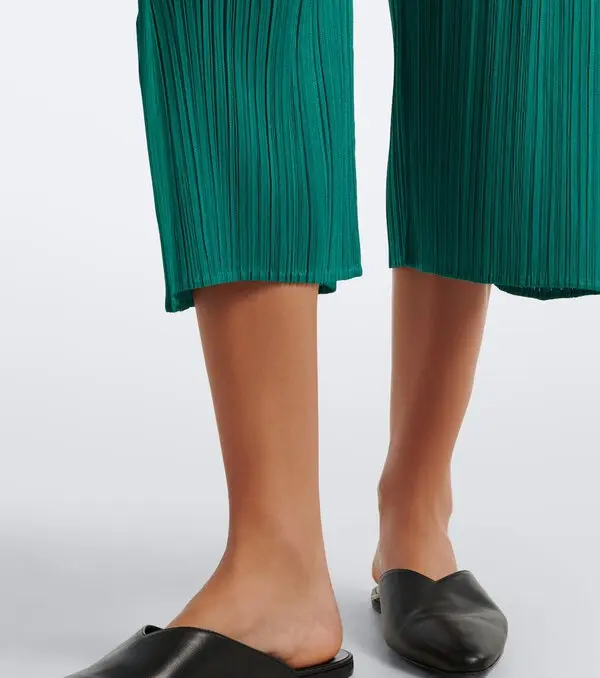Issey Miyake Monthly Colors: July Pleated Wide-leg Trousers - Green
