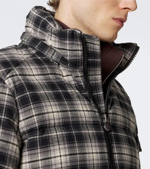 Moncler Airor Checked Cotton Flannel Down Jacket