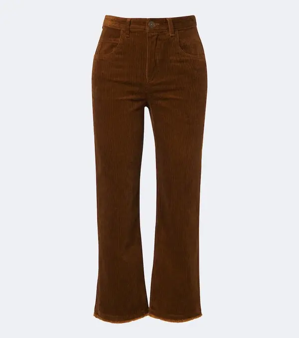 MARANT ETOILE Ruthie Cropped Corduroy Straight Pants - Brown