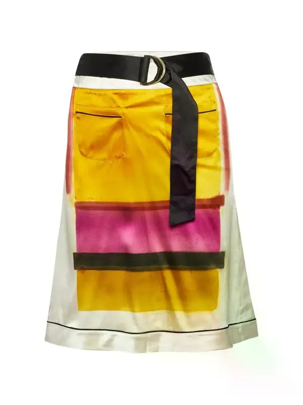 Etro Printed Satin Mid-length Skirt - White