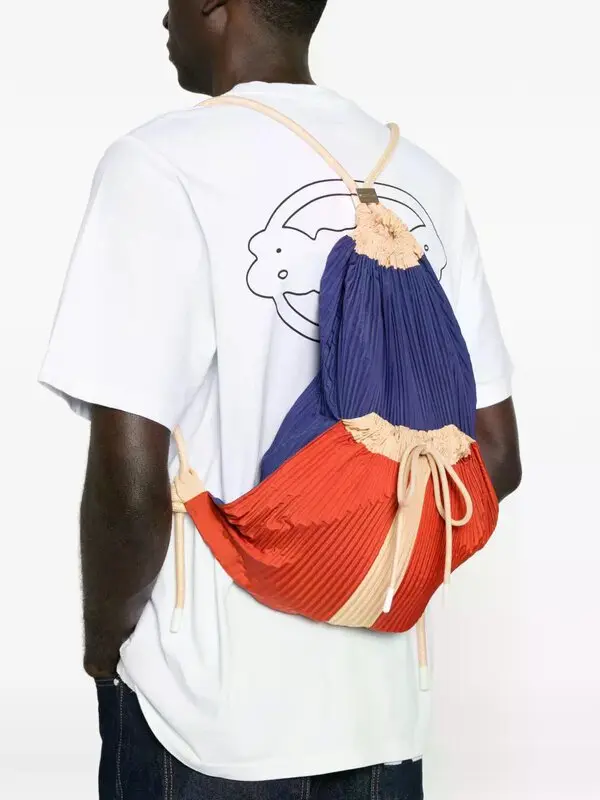 MULTITUDES BAGS Plissé-detail Drawstring Backpack - Blue
