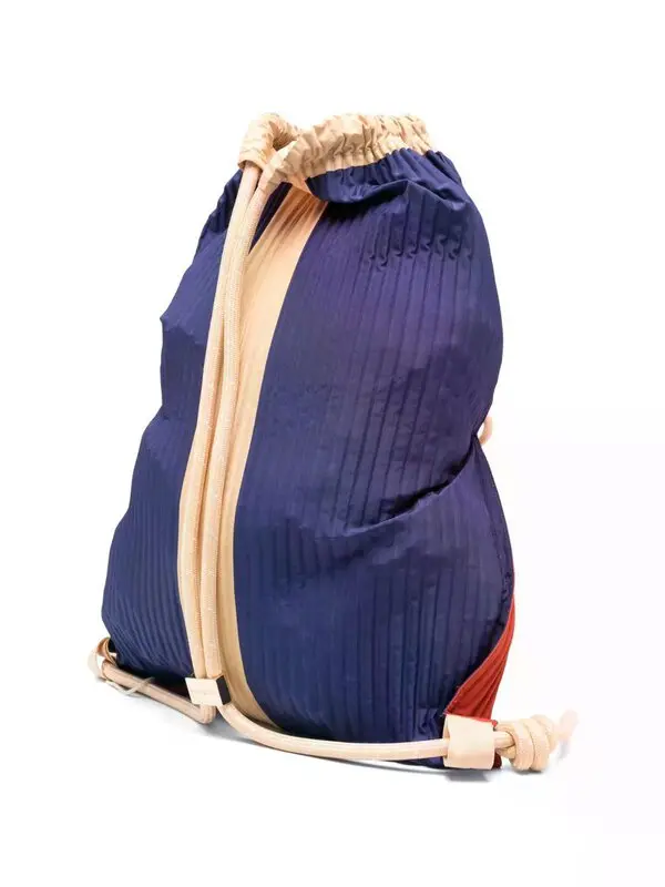 MULTITUDES BAGS Plissé-detail Drawstring Backpack - Blue