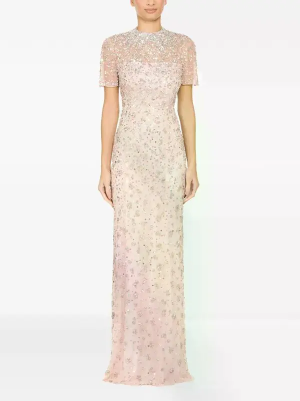 Jenny Packham Embellished Maxi Dress - Pink