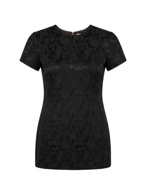 Saint Laurent Jacquard Mini Dress - Black