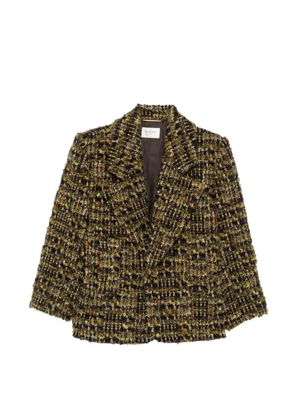 Saint Laurent Tweed Wool Jacket - Green