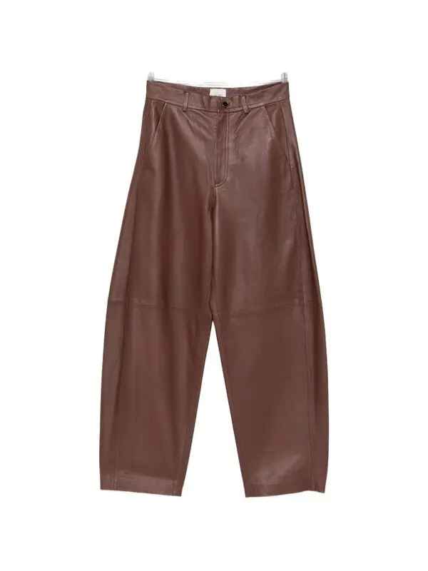 ALYSI Leather Barrel Trousers
