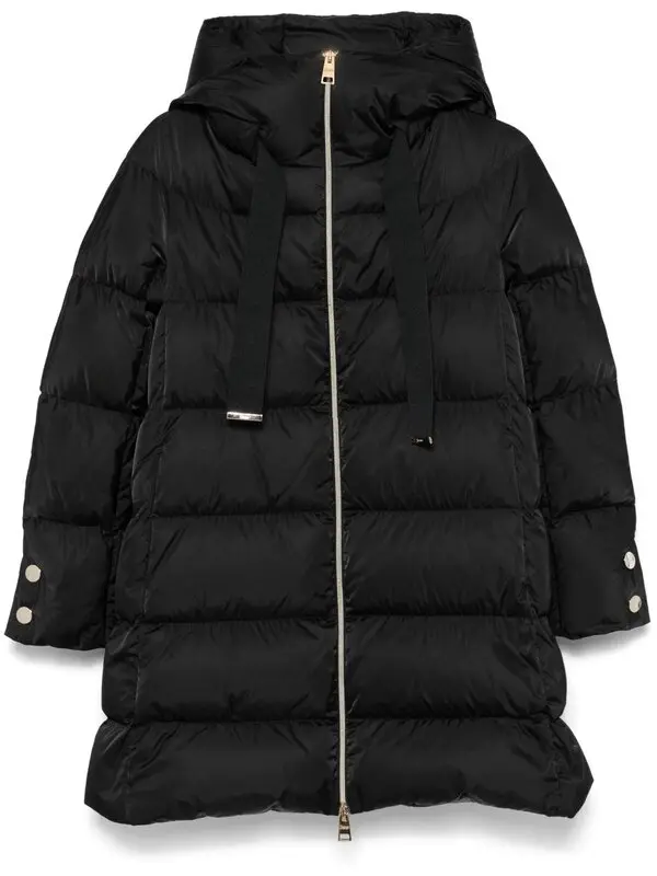 Herno A-shape Satin Down Jacket - Black