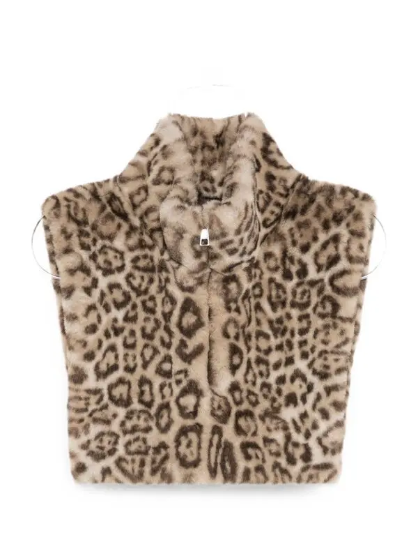 Apparis Faux Fur Zip-up Cape - Multi