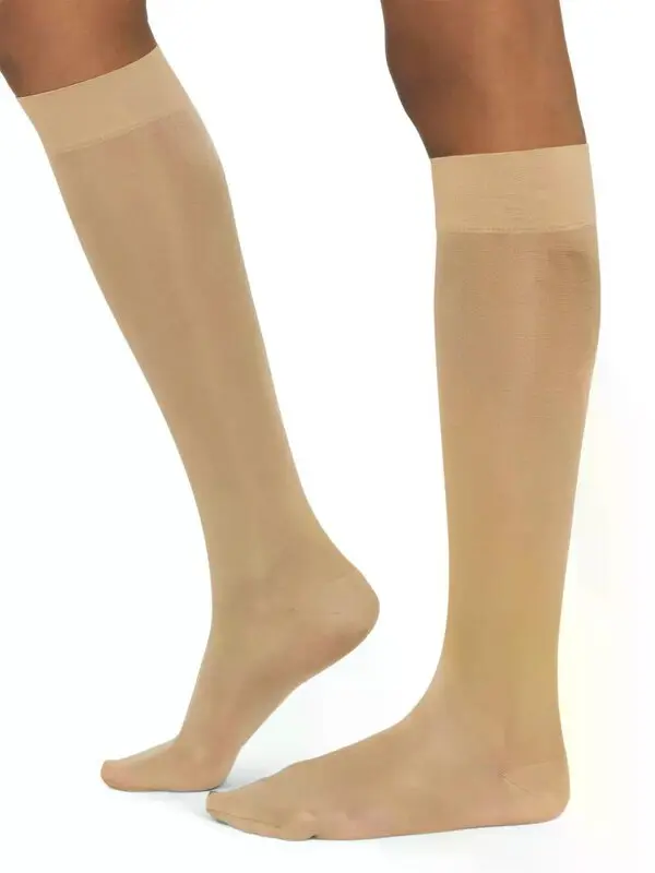 Wolford Pure Energy 30 Leg Vitalizer Knee-high Socks - Neutrals