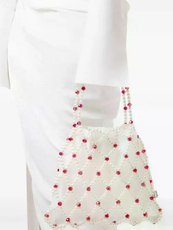 0711 TBILISI Belle Embellished Shoulder Bag - Neutrals