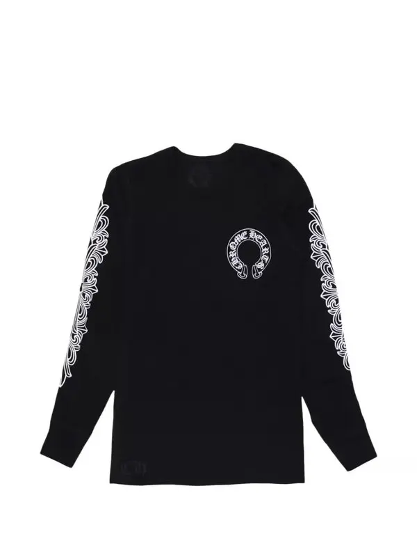 Chrome Hearts Horseshoe Print Waffle Knit Long Sleeve T-shirt