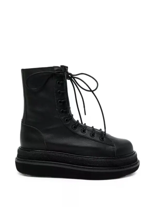 Yohji Yamamoto Oil-leather Zip Military Boots